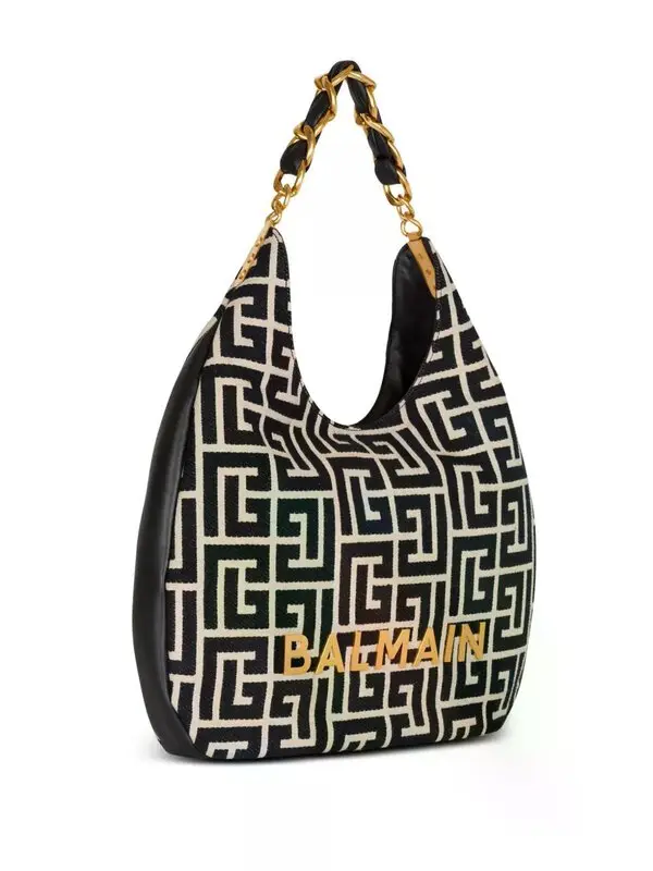 Balmain 1945 Soft Hobo Large Shoulder Bag