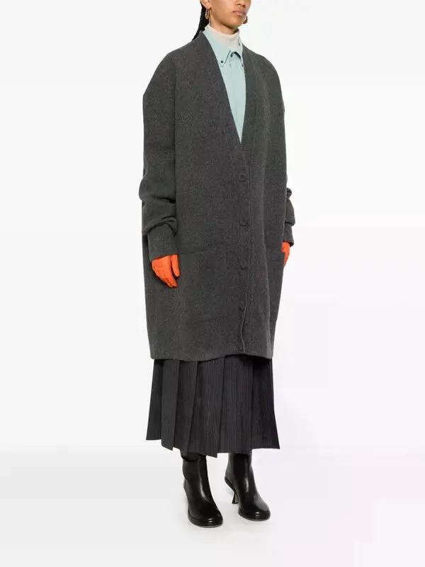 JIL SANDER Virgin Wool-cashmere Blend Drop-shoulder Cardigan