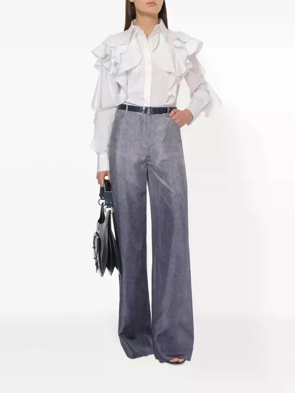 Alberta Ferretti Silk Palazzo Pants