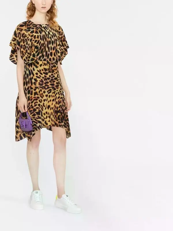 Stella McCartney Leopard-print Silk Flounce Dress