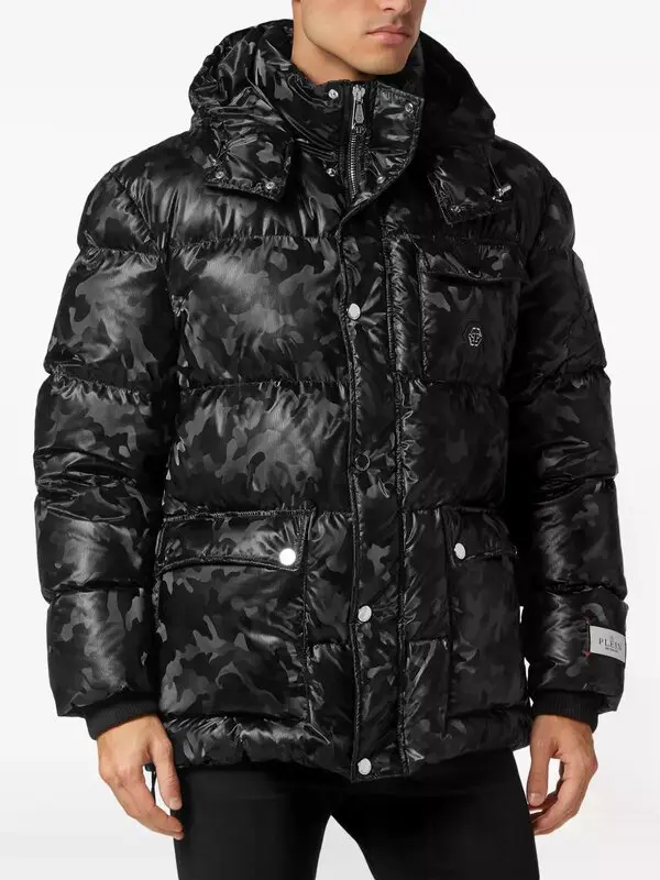 Philipp Plein Camouflage-print Hooded Puffer Jacket