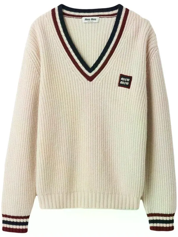 Miu Miu Stripe-trim Cashmere Jumper