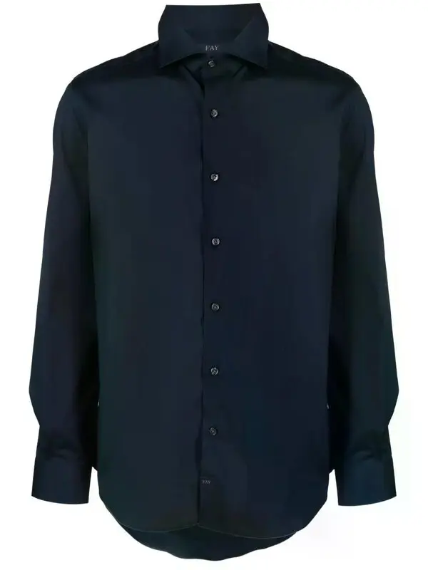 FAY Spread-collar Button-up Shirt - Blue
