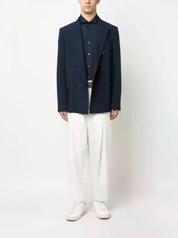 FAY Spread-collar Button-up Shirt - Blue