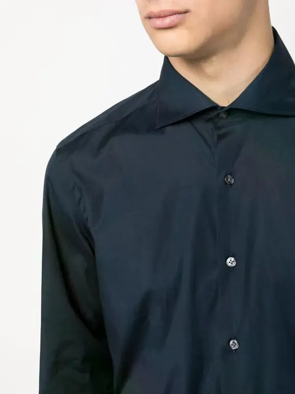 FAY Spread-collar Button-up Shirt - Blue