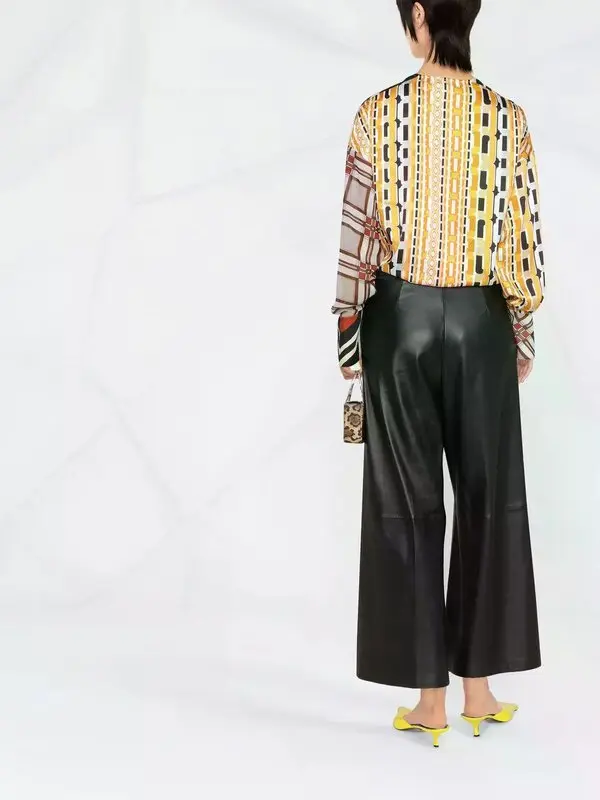 Dsquared2 Geometric-print Wrap-front Blouse