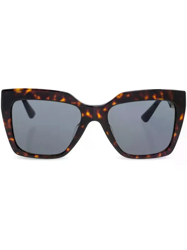 Versace Tortoiseshell-effect Geometric-frame Sunglasses - Brown