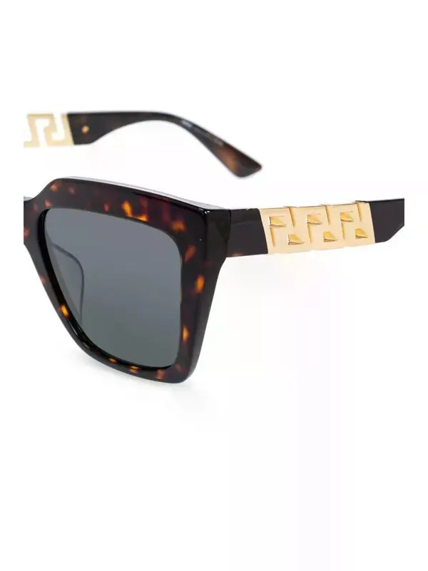 Versace Tortoiseshell-effect Geometric-frame Sunglasses