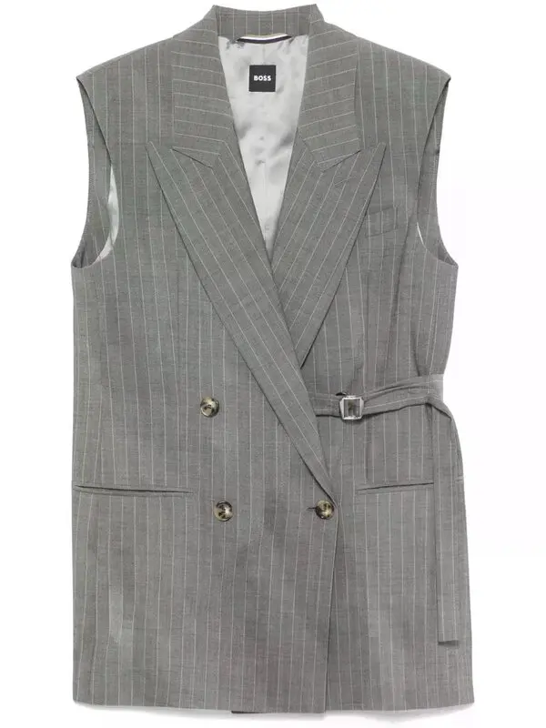 BOSS Pinstripe Virgin Wool Waistcoat