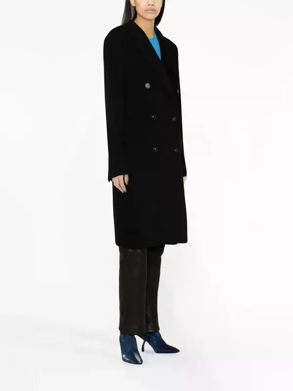 Stella McCartney Double-breasted Wool Coat - Black