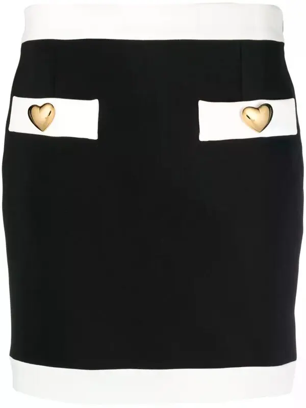 Moschino Heart-shaped Button Mini Skirt - Black