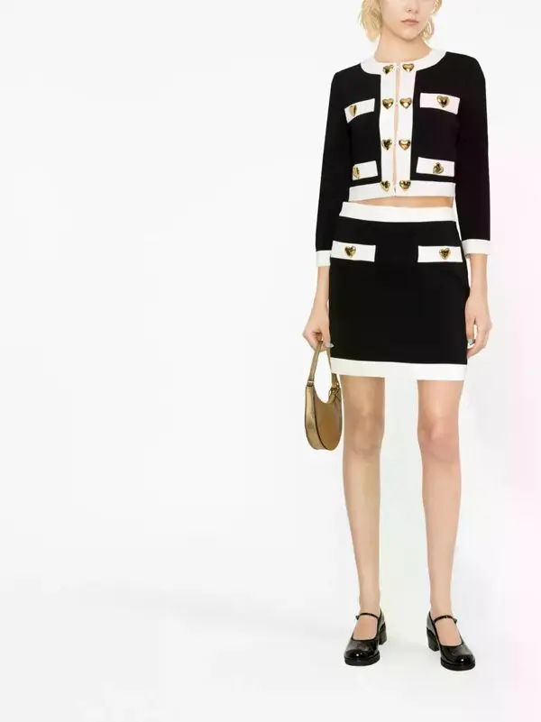 Moschino Heart-shaped Button Mini Skirt