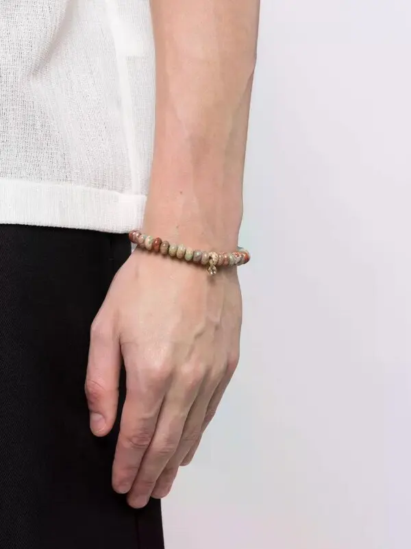 SYDNEY EVAN 14kt Yellow Gold Diamond And Jasper Bracelet