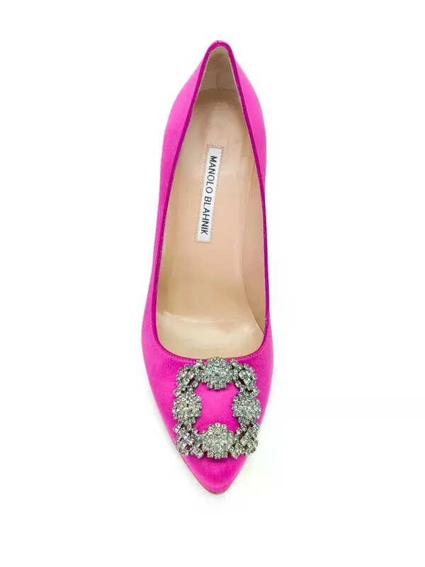 Manolo Blahnik Hangisi 105mm Silk Pumps - Pink