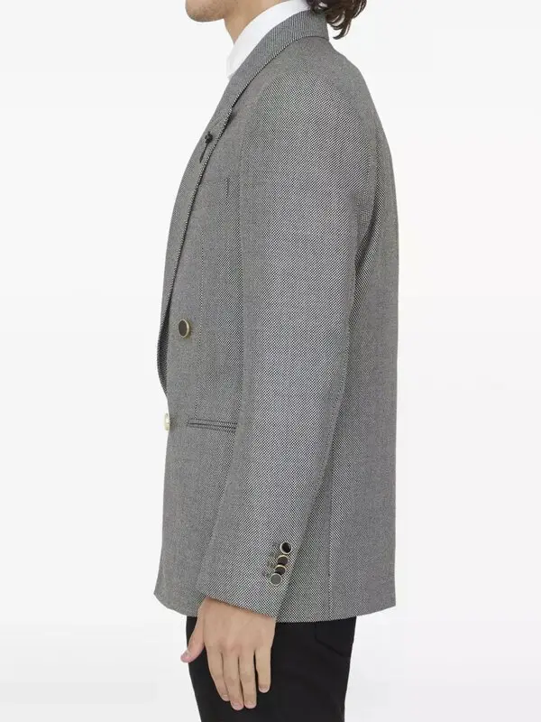 LARDINI Double-breasted Wool Jacket - Grey