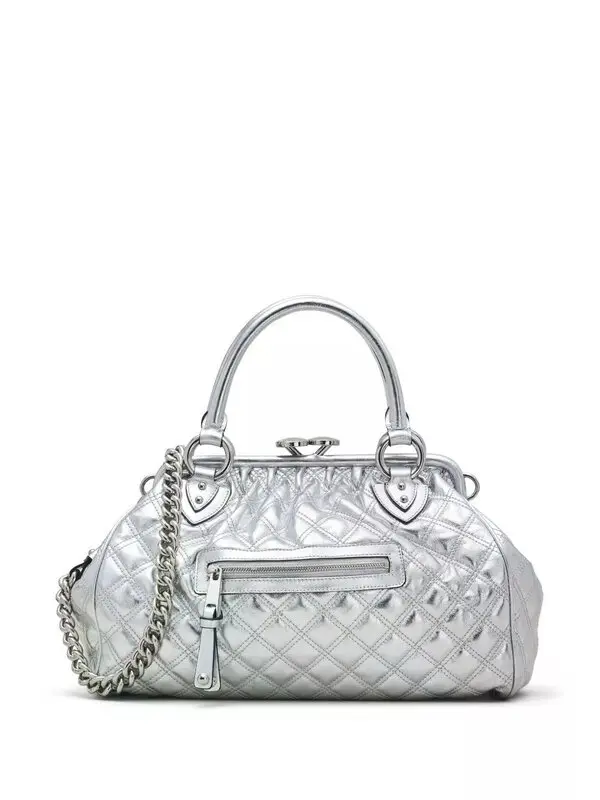 Marc Jacobs Re-edition Quilted Metallic Leather Stam Bag - Silver