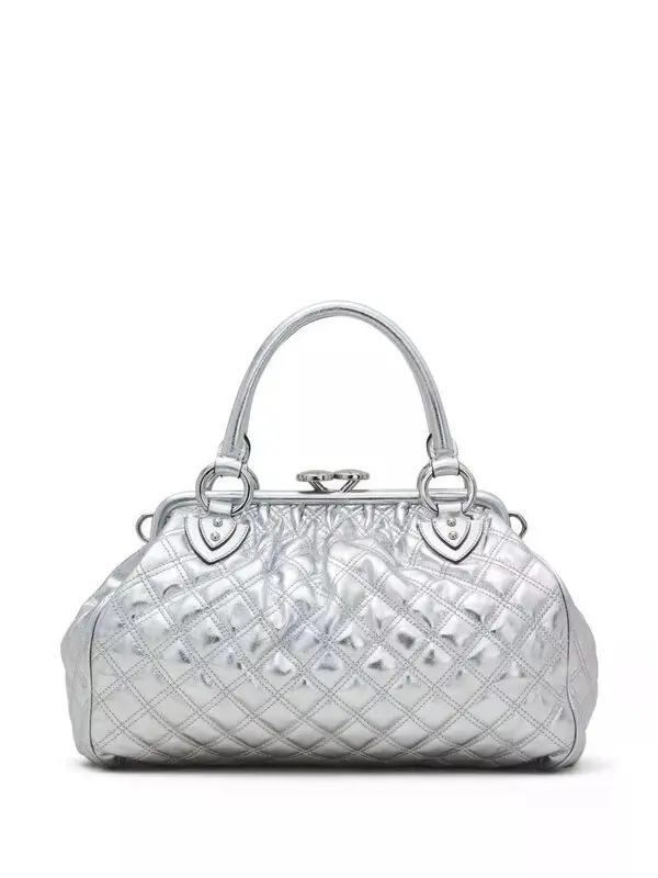 Marc Jacobs Re-edition Quilted Metallic Leather Stam Bag - Silver