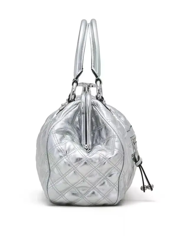 Marc Jacobs Re-edition Quilted Metallic Leather Stam Bag - Silver