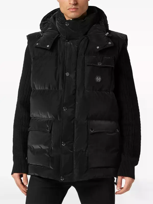 Philipp Plein Logo-appliqué Hooded Puffer Gilet