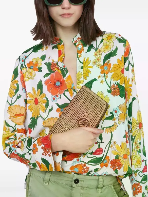 Stella McCartney Lady Garden-print Collarless Shirt