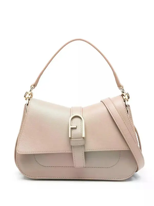 Furla Flow Leather Shoulder Bag - Neutrals