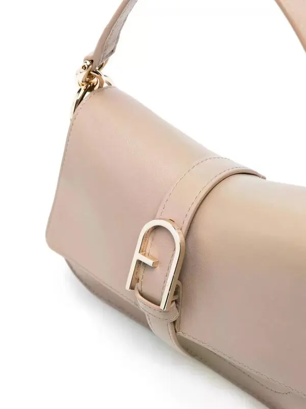 Furla Flow Leather Shoulder Bag - Neutrals