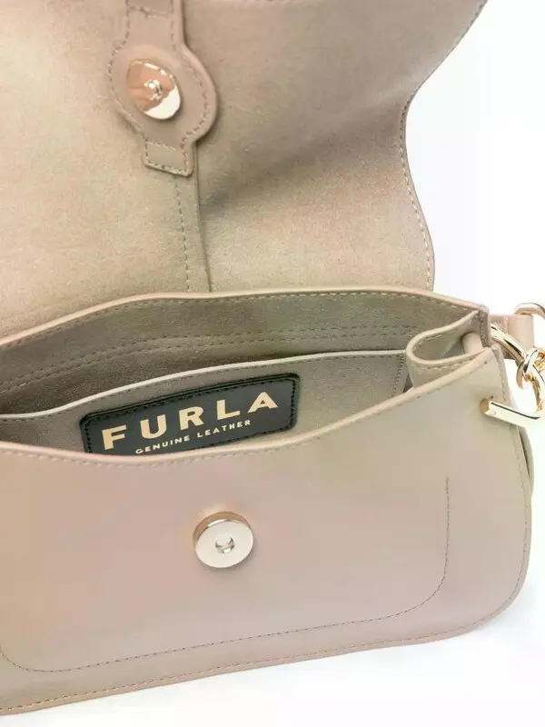 Furla Flow Leather Shoulder Bag - Neutrals