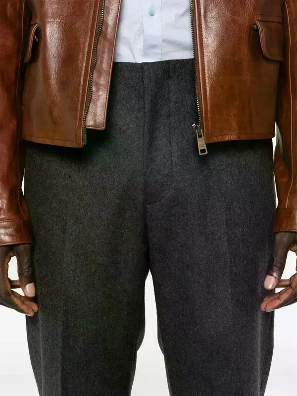 Prada Flannel Wool Straight-leg Trousers