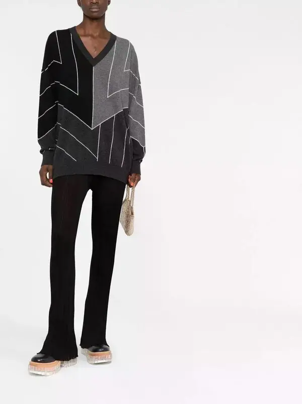 Stella McCartney Stripe-print V-neck Jumper