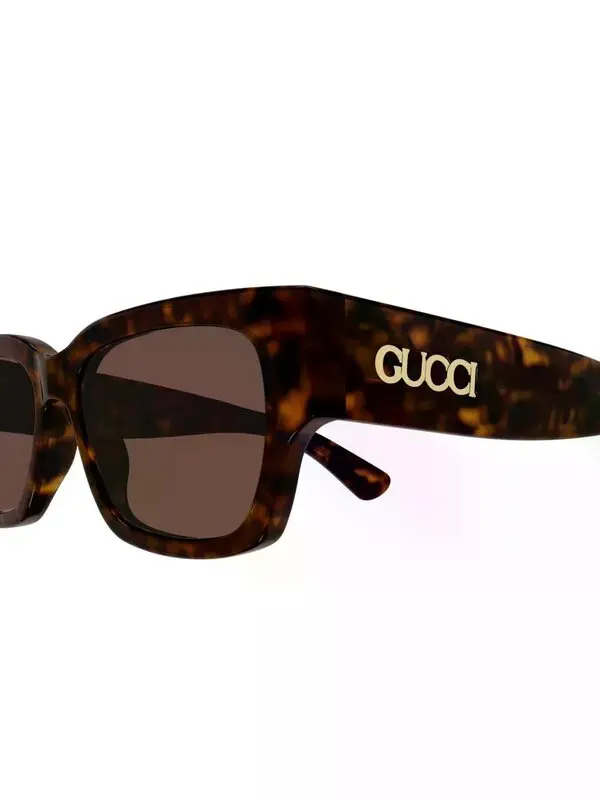Gucci Rectangle-frame Sunglasses - Brown
