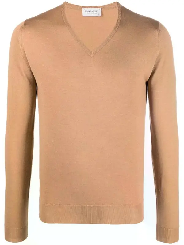 John Smedley V-neck Fine-knit Jumper - Brown