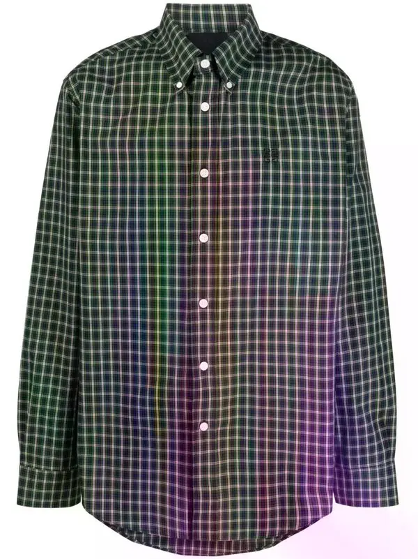 Givenchy 4g Motif-embroidered Checked Shirt