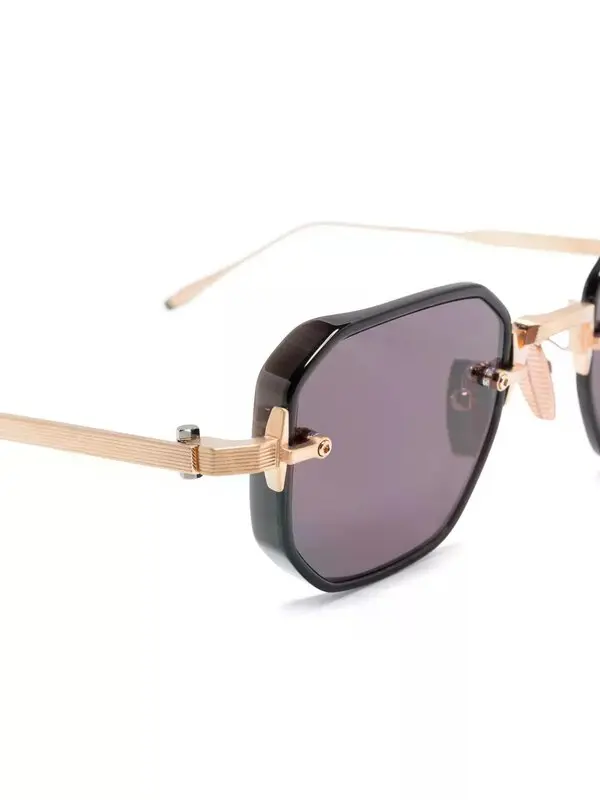AKONI Geometric-frame Sunglasses - Gold