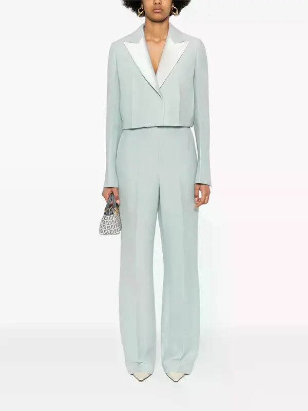 Fendi Cropped Contrast-panel Blazer
