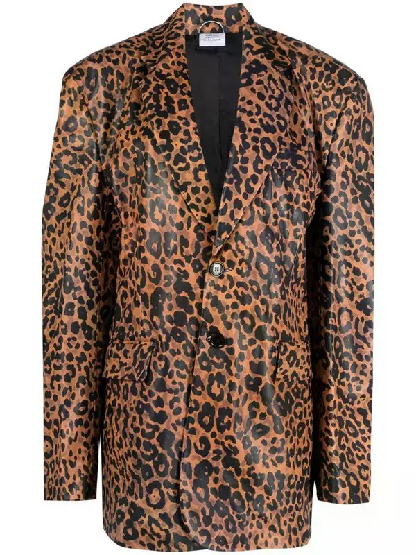 Vetements Leopard-print Calf Leather Blazer