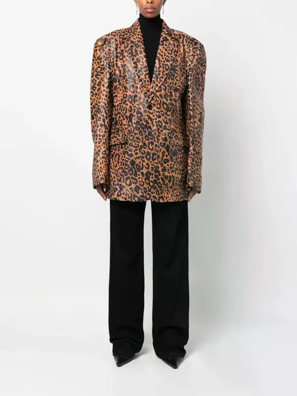 Vetements Leopard-print Calf Leather Blazer