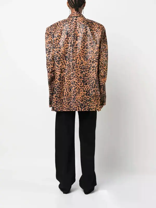 Vetements Leopard-print Calf Leather Blazer