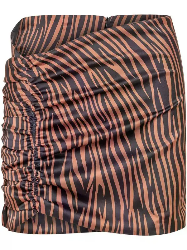 NINEMINUTES Animal Print Mini Skirt - Brown