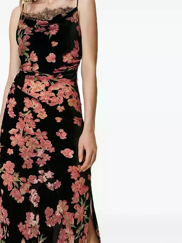 TWINSET Floral Velvet Slip Dress