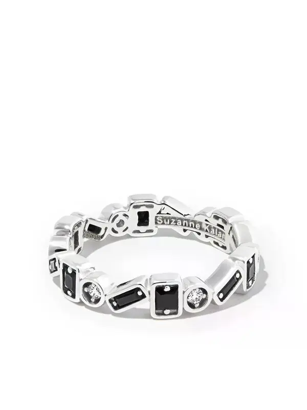 SUZANNE KALAN 18kt White Gold Sapphire Eternity Band Ring - Silver