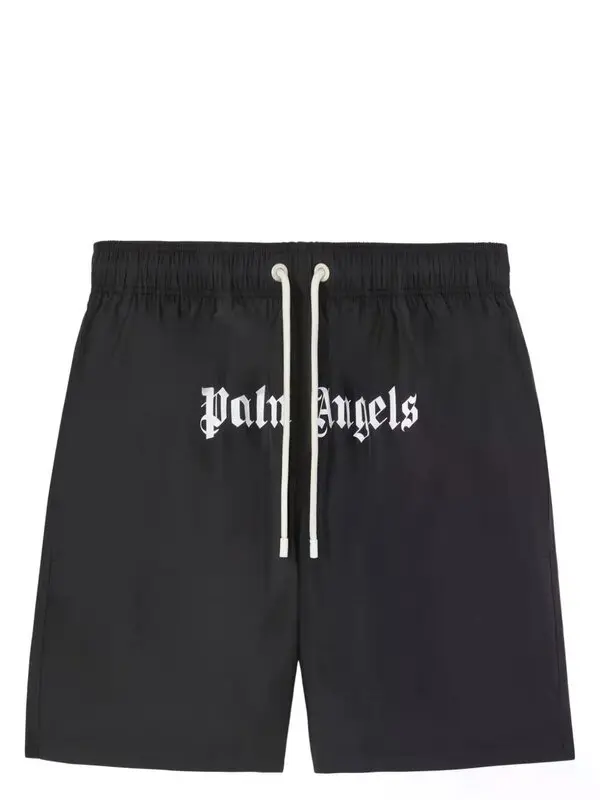Palm Angels Logo-print Swim Shorts - Black