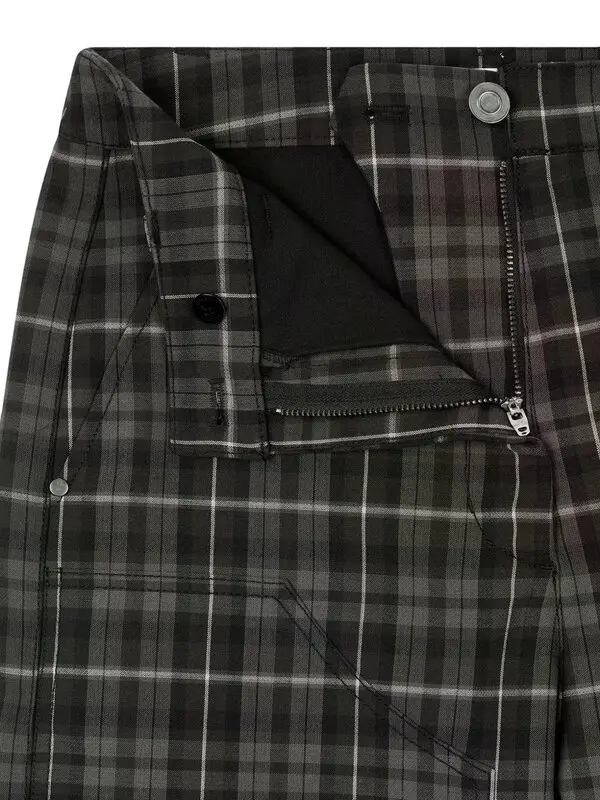 STUDIO TOMBOY Tartan Check-pattern Wide-leg Trousers