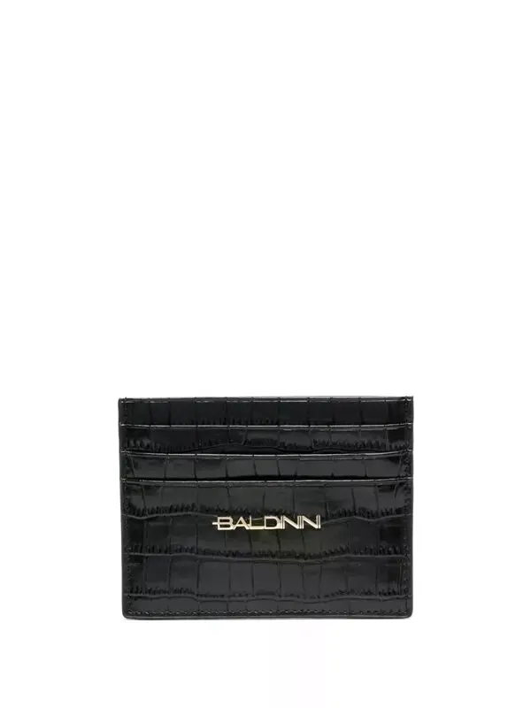 BALDININI Crocodile-effect Card Holder - Black