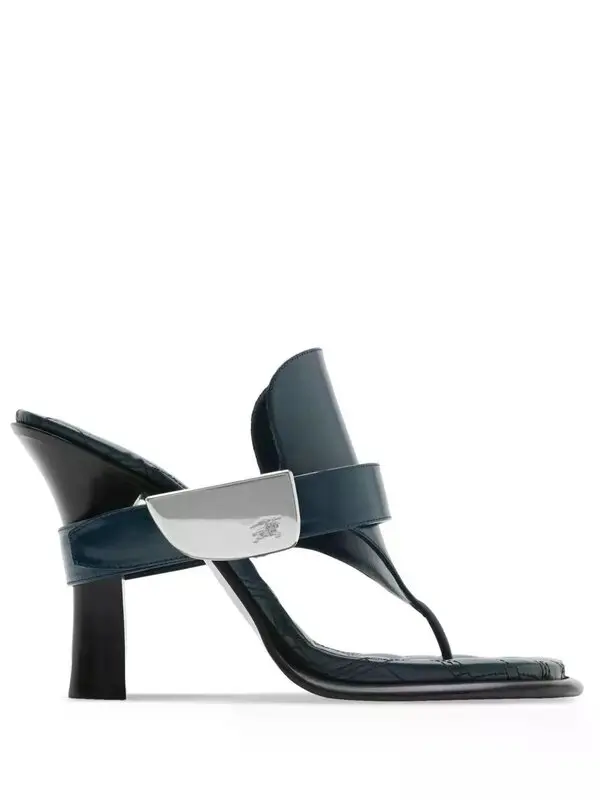Burberry Leather Bay Sandals - Blue