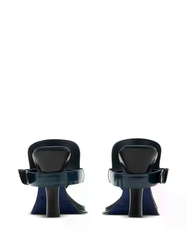 Burberry Leather Bay Sandals - Blue