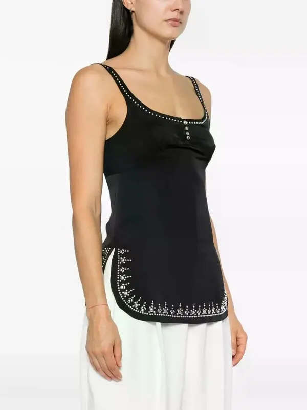 Rabanne Satin Stud-detail Sleeveless Top
