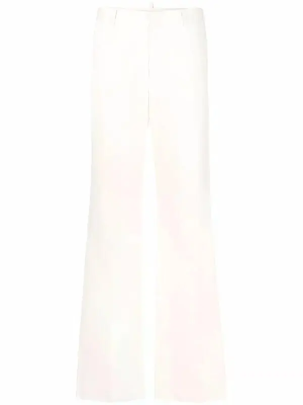 Dsquared2 Cream Cotton Tailored Straight Leg Trousers