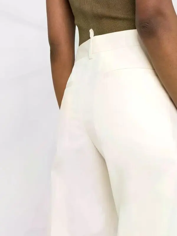 Dsquared2 Cream Cotton Tailored Straight Leg Trousers
