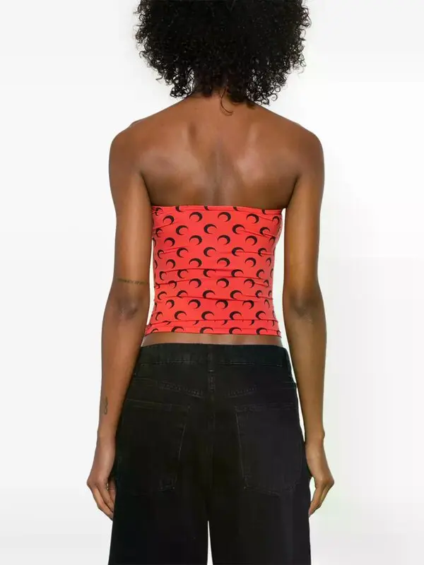MARINE SERRE Moonogram-pattern Bandeau Top