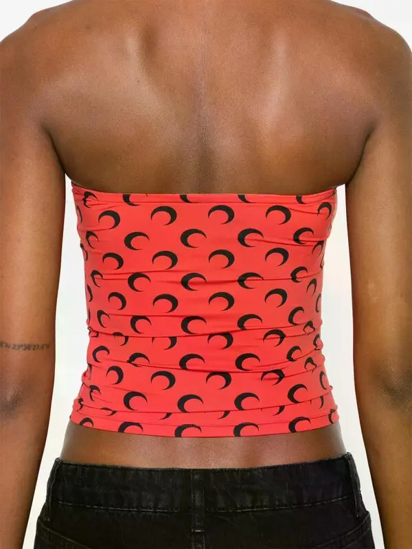 MARINE SERRE Moonogram-pattern Bandeau Top
